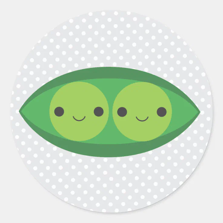 Two Peas in a Pod Classic Round Sticker | Zazzle