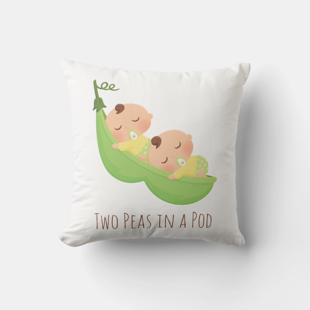 Two Peas in a pod Cute Baby Nursery Throw Pillow | Zazzle