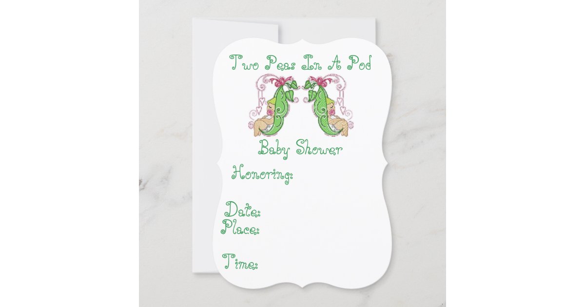 Two Peas In A Pod Invitation | Zazzle