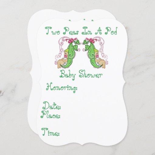 Two Peas In A Pod Invitation | Zazzle