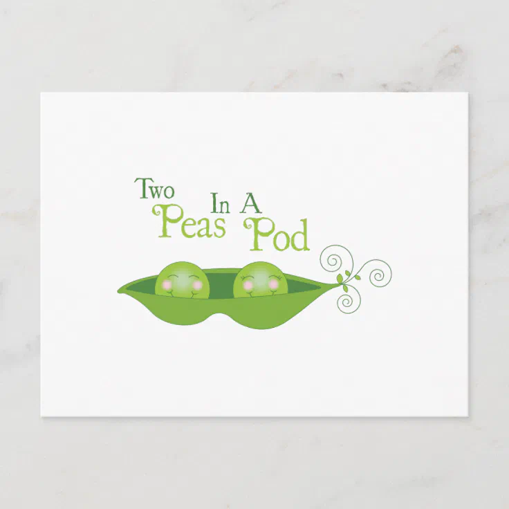 Two Peas in a Pod Postcard | Zazzle