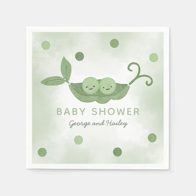 Two Peas In a Pod Twin Baby Shower Napkins | Zazzle