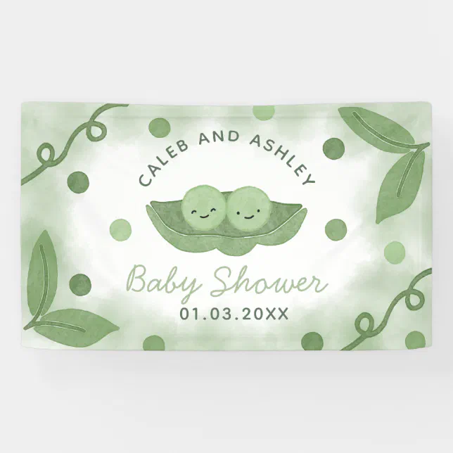 Two Peas In a Pod Twin Boys Baby Shower Banner | Zazzle