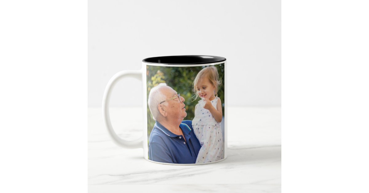 Two Photo Double Sided Create Your Own Photo Two-Tone Coffee Mug | Zazzle
