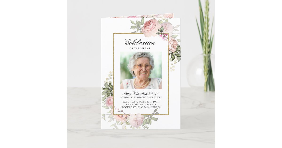 Two Photo Funeral Celebration of Life Program | Zazzle