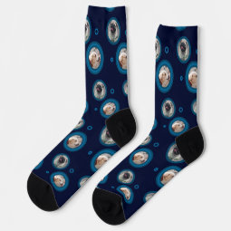 Two Photo Pet Socks Circle Pattern | Zazzle