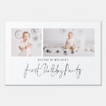 Two Photo Script Welcome First Birthday Party Sign | Zazzle