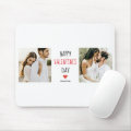 Two Photos | Happy Valentines Day | Couple Gift Mouse Pad | Zazzle