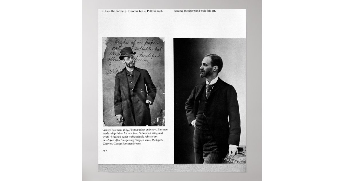 Two portraits of George Eastman 1884 and 1890 Poster | Zazzle