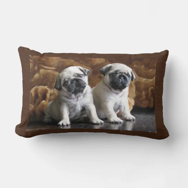 Two Pugs Pillow | Zazzle