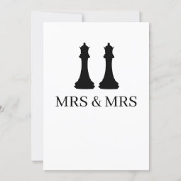 Two Queens Chess Pieces Lesbian Wedding Announcement | Zazzle