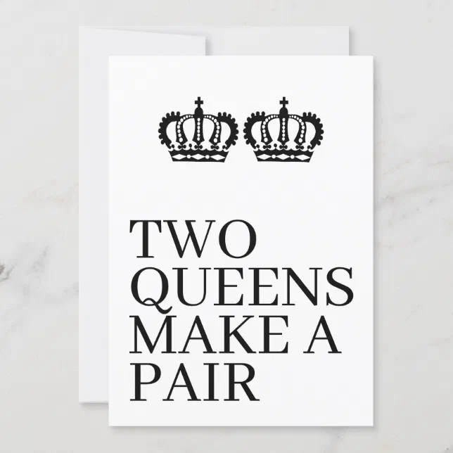Two Queens Make A Pair Gay Lesbian Wedding Announcement | Zazzle