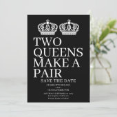 Two Queens Make A Pair Gay Lesbian Wedding Announcement | Zazzle