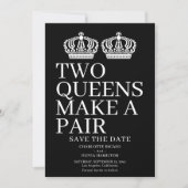 Two Queens Make A Pair Gay Lesbian Wedding Announcement | Zazzle