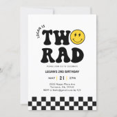 Two Rad Retro Boy 2nd Birthday party Invitation | Zazzle