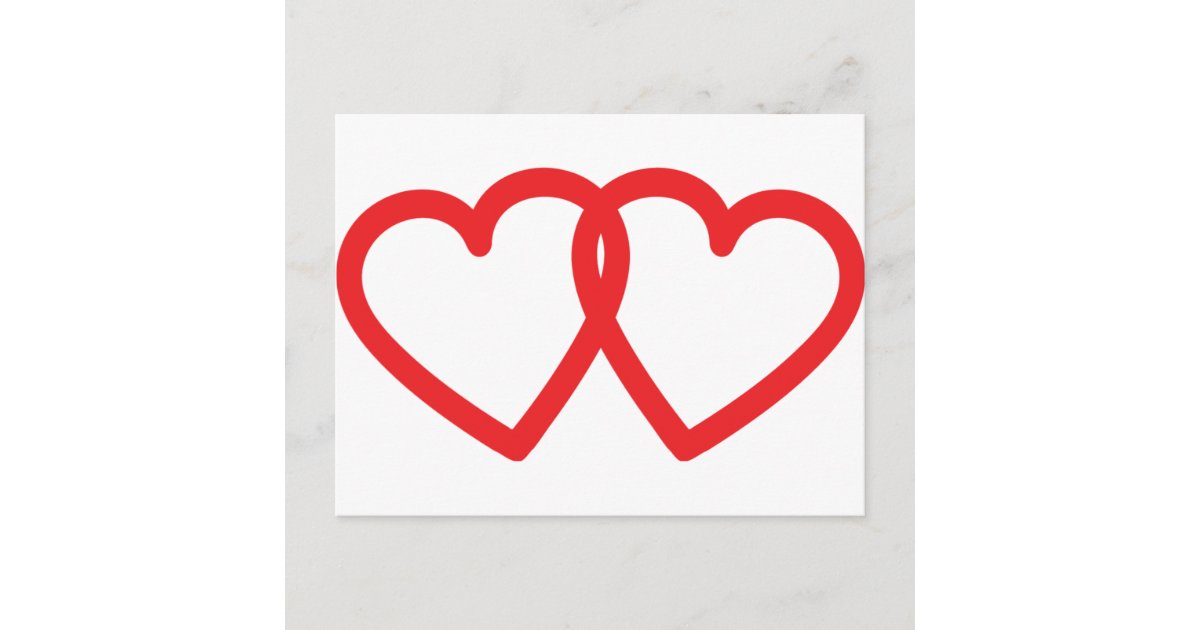 two red hearts icon postcard | Zazzle