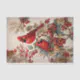 Two Red Northern Cardinal Birds And Berries Tissue Paper | Zazzle