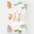 Two Rex Dinosaur 2nd Second Birthday Party Banner | Zazzle