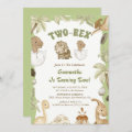 Two Rex Dinosaur Boy 2nd Birthday Party Invitation | Zazzle