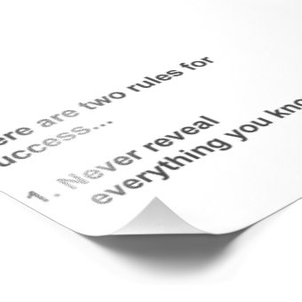 Two Rules For Success Revealed Photo Print | Zazzle
