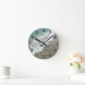 Two Sand Hearts on the Beach Round Clock | Zazzle