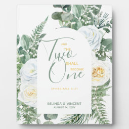 Two Shall Become One Bible Verse Wedding Plaque | Zazzle