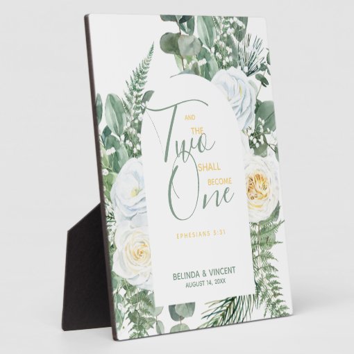 Two Shall Become One Bible Verse Wedding Plaque | Zazzle