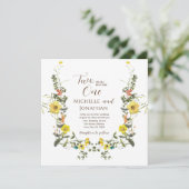 Two Shall Become One Yellow Flowers Bible Wedding Invitation | Zazzle