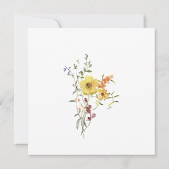 Two Shall Become One Yellow Flowers Bible Wedding Invitation | Zazzle