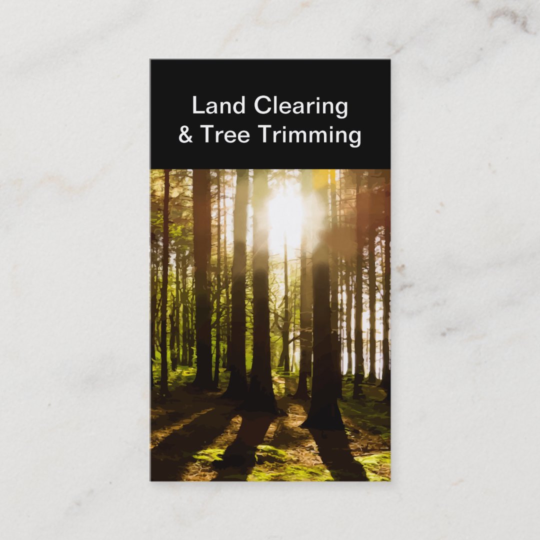 Two Side Land Clearing And Tree Trimming Business Card | Zazzle