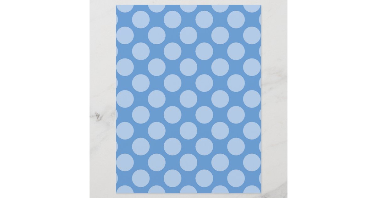 Two-Sided Blue Polka Dots Scrapbook Paper | Zazzle