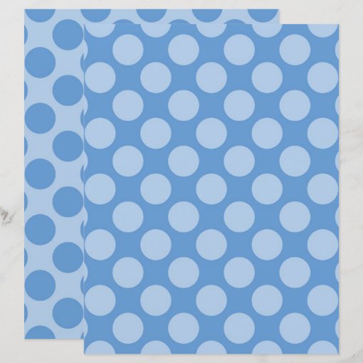 Two-Sided Blue Polka Dots Scrapbook Paper | Zazzle