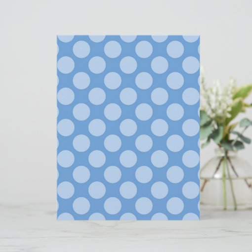 Two-Sided Blue Polka Dots Scrapbook Paper | Zazzle