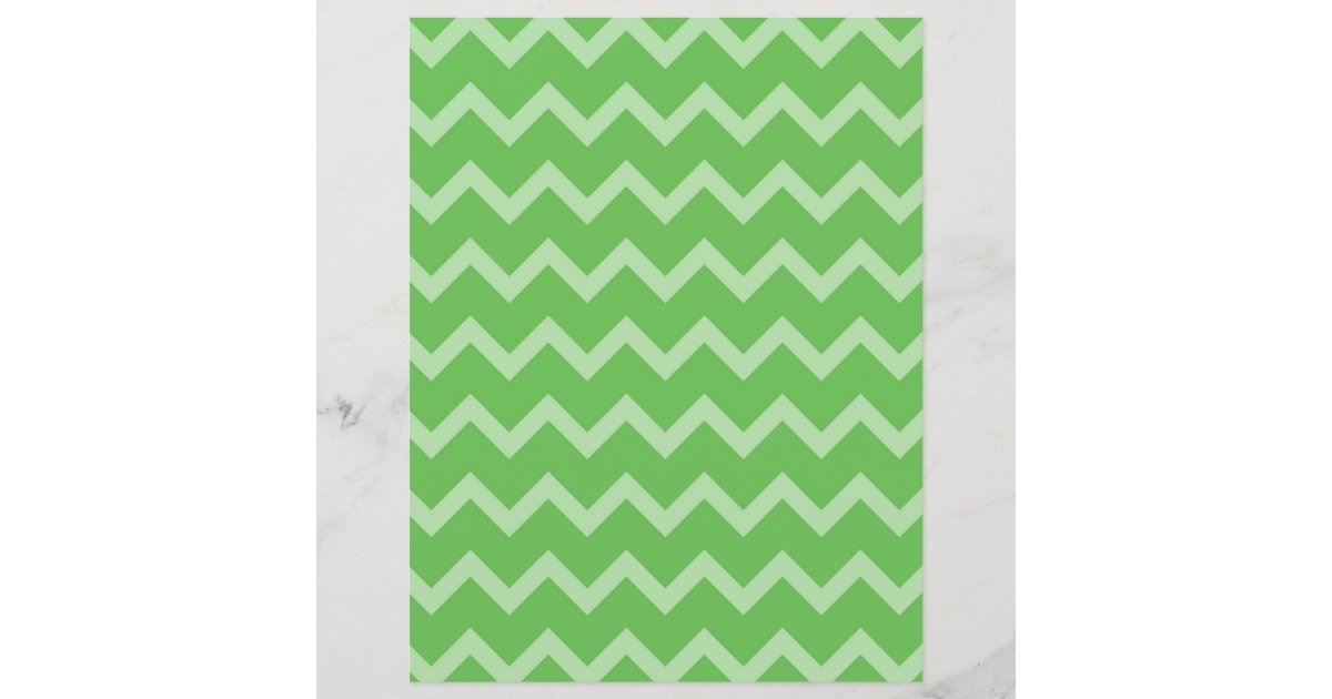 Two-Sided Green Chevron Scrapbook Paper | Zazzle