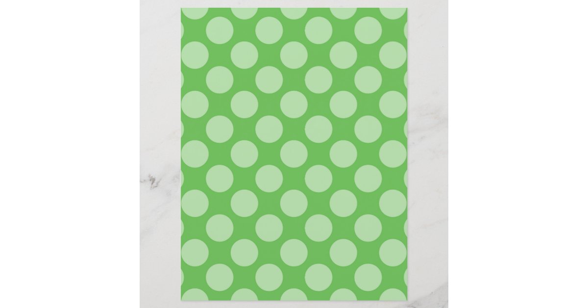 Two-Sided Green Polka Dots Scrapbook Paper | Zazzle