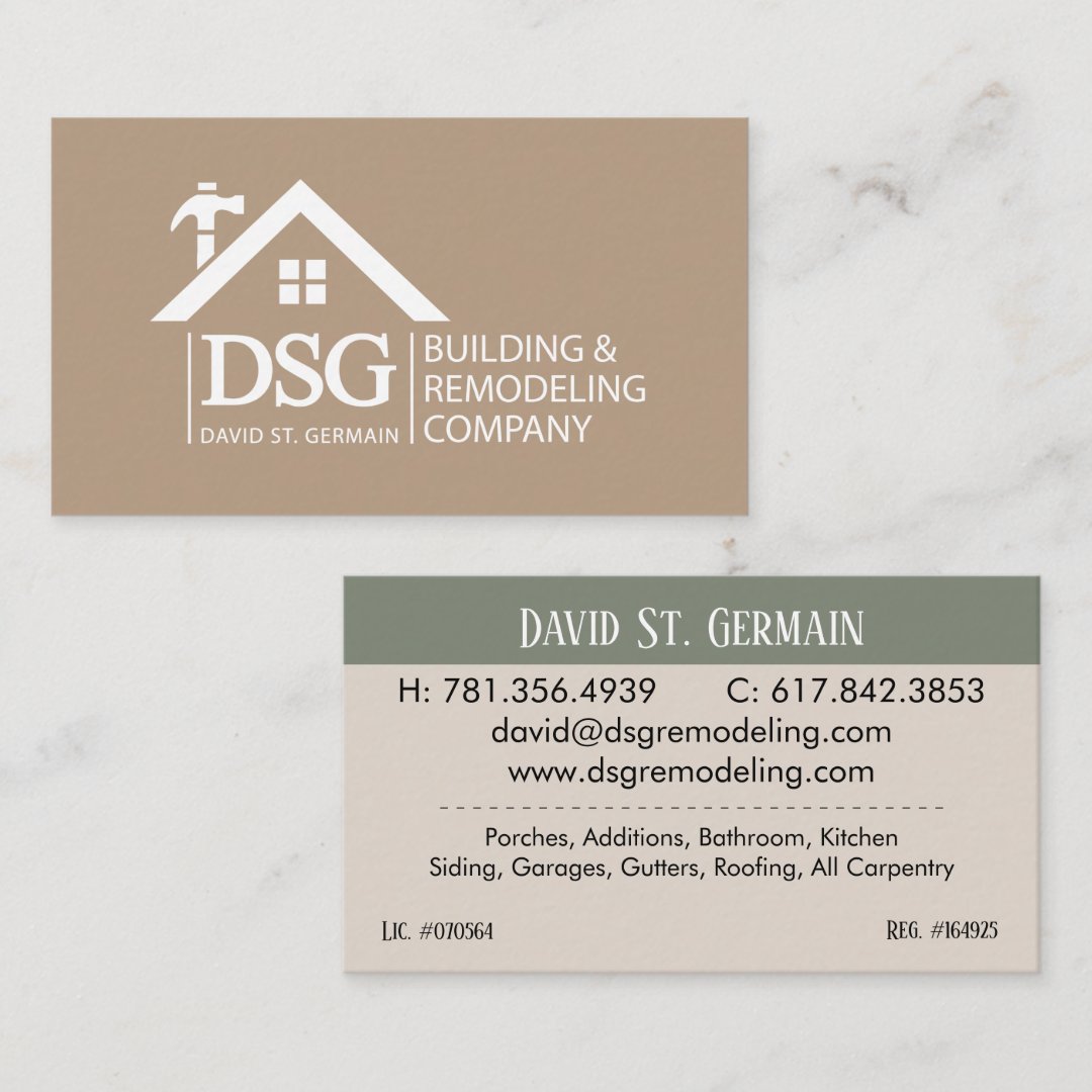 Two Sided Remodeling Business Card | Zazzle