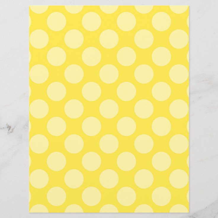 Two-Sided Yellow Polka Dots Scrapbook Paper | Zazzle