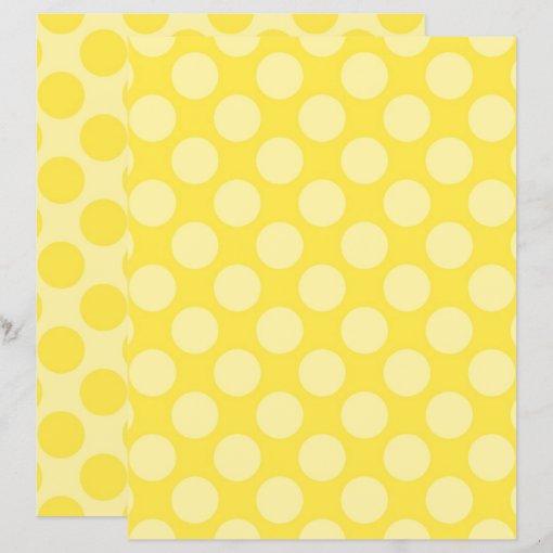 Two-Sided Yellow Polka Dots Scrapbook Paper | Zazzle
