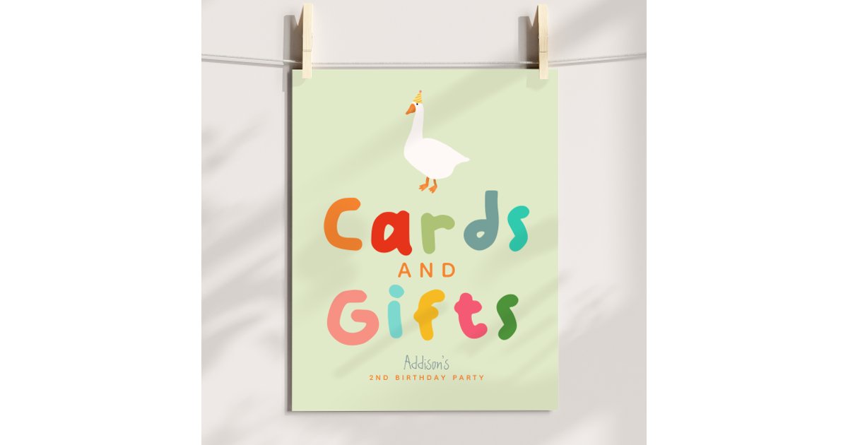 Two Silly goose Cards and Gifts Birthday Sign | Zazzle