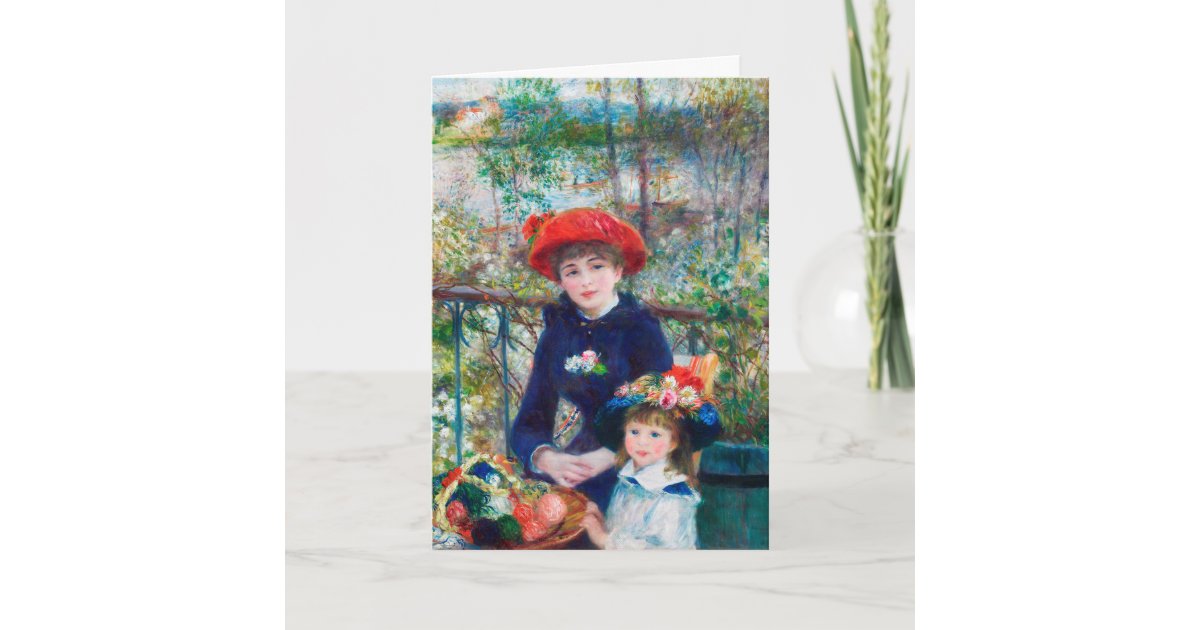 Two Sisters - Renoir Impressionist Painting 1881 Card | Zazzle