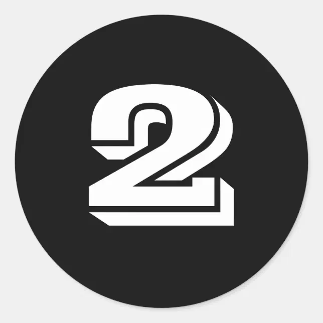 Two Small Round Black Number Stickers by Janz | Zazzle