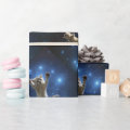Two Space Cats Floating Around Galaxy Wrapping Paper | Zazzle