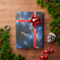 Two Space Cats Floating Around Galaxy Wrapping Paper | Zazzle