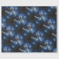 Two Space Cats Floating Around Galaxy Wrapping Paper | Zazzle