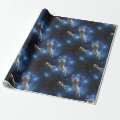 Two Space Cats Floating Around Galaxy Wrapping Paper | Zazzle