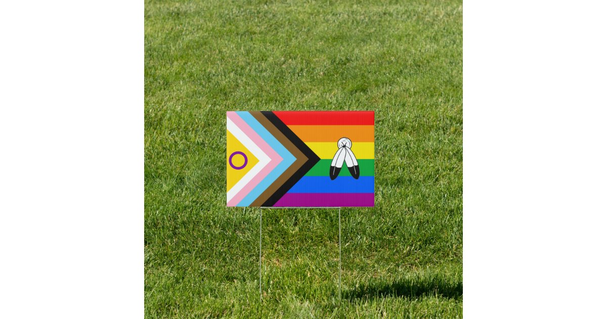Two-Spirit LGBTQ+ Inclusive Progress Pride Flag Sign | Zazzle