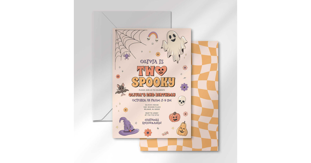 Two Spooky Birthday Invitation | Zazzle