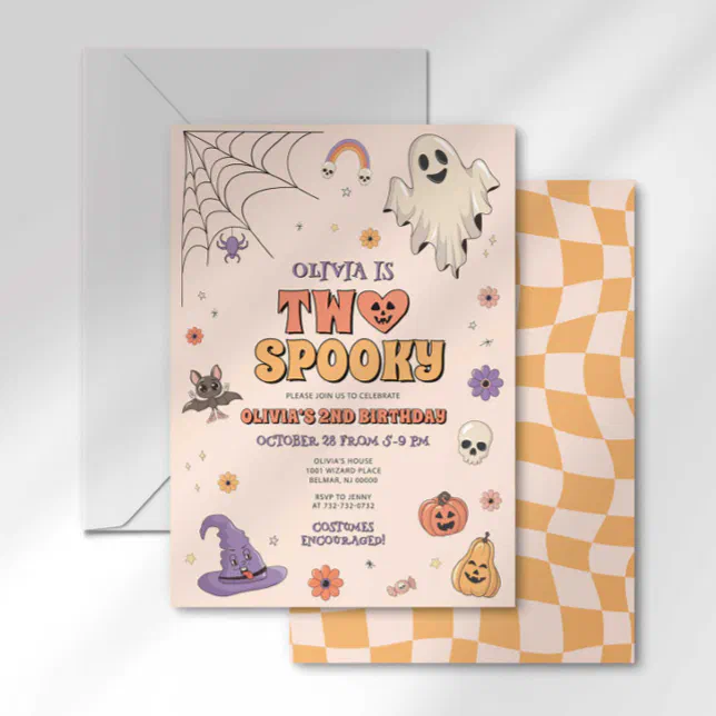 Two Spooky Birthday Invitation | Zazzle