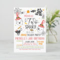 Two Spooky Birthday Invitation - Girl White | Zazzle