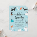 TWO spooky Blue Halloween Birthday Party Invitatio Invitation | Zazzle